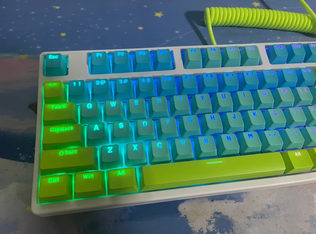 Fresh Lime RGB Custom Gaming Mechanical Keyboard | 87 keys | Blue ...