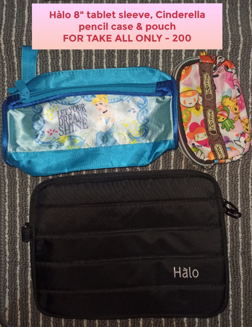Halo 8" Tablet Sleeve & Cinderella pencil case, Women's Fashion, Bags ...