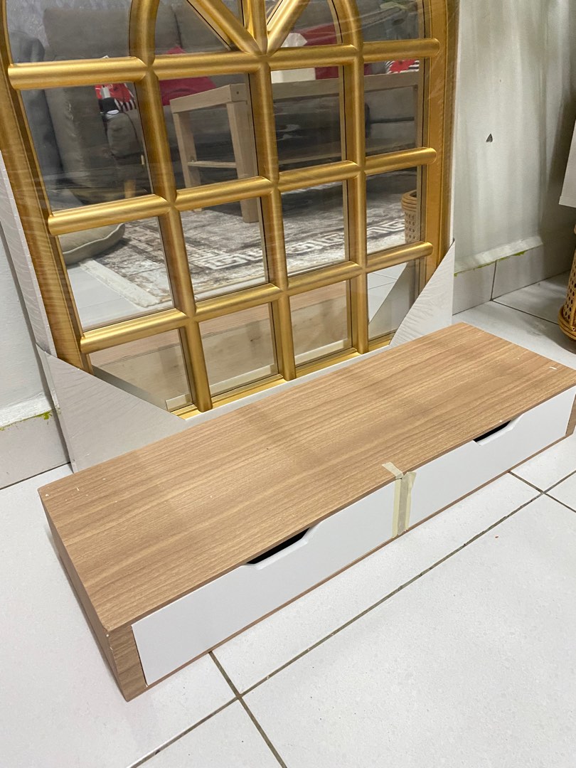 HANGING FLOATING WALL | RACK MINIMALIST CERMIN, Furniture & Home Living ...