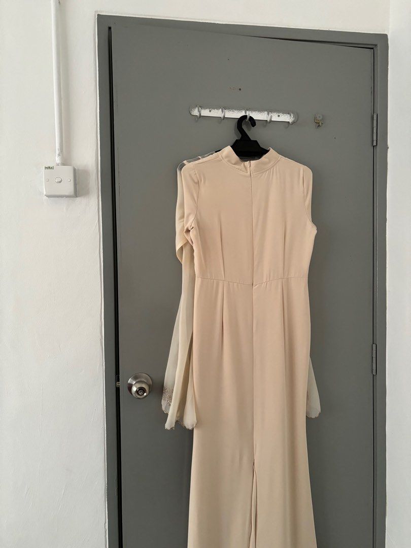Hijabistahub champagne fahara dress 2 in 1 modern kebaya, tunang/nikah ...