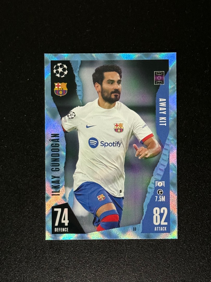 Ilkay Gundogan 2023/24 Topps Match Attax Xtra #80 Away Kit rainbow ...