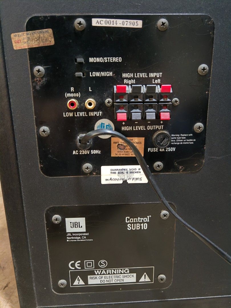 JBL Control Sub10 Active Sub Woofer, Audio, Other Audio Equipment on ...