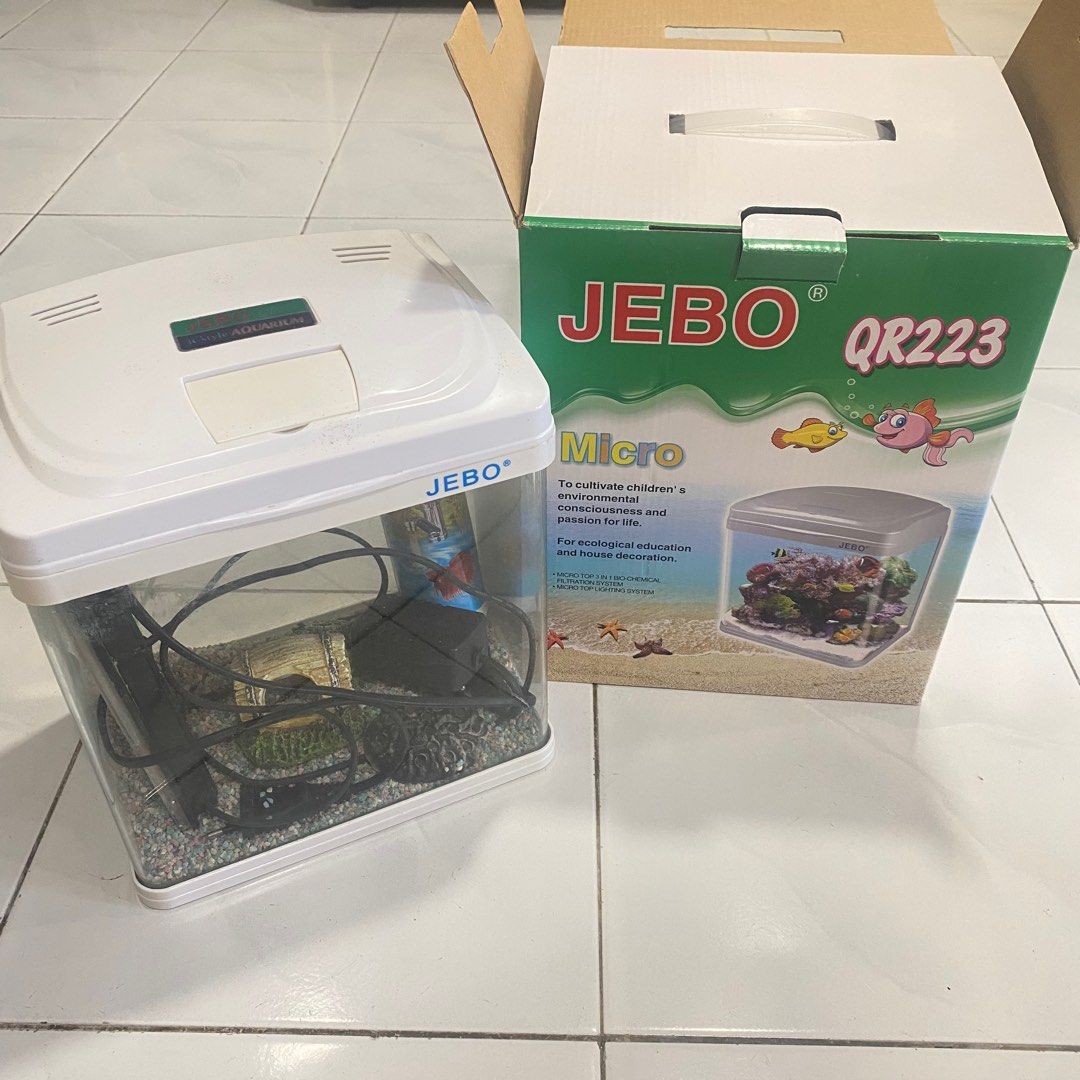 JEBO QR-223 Mini Aquarium (White), Pet Supplies, Homes & Other Pet ...