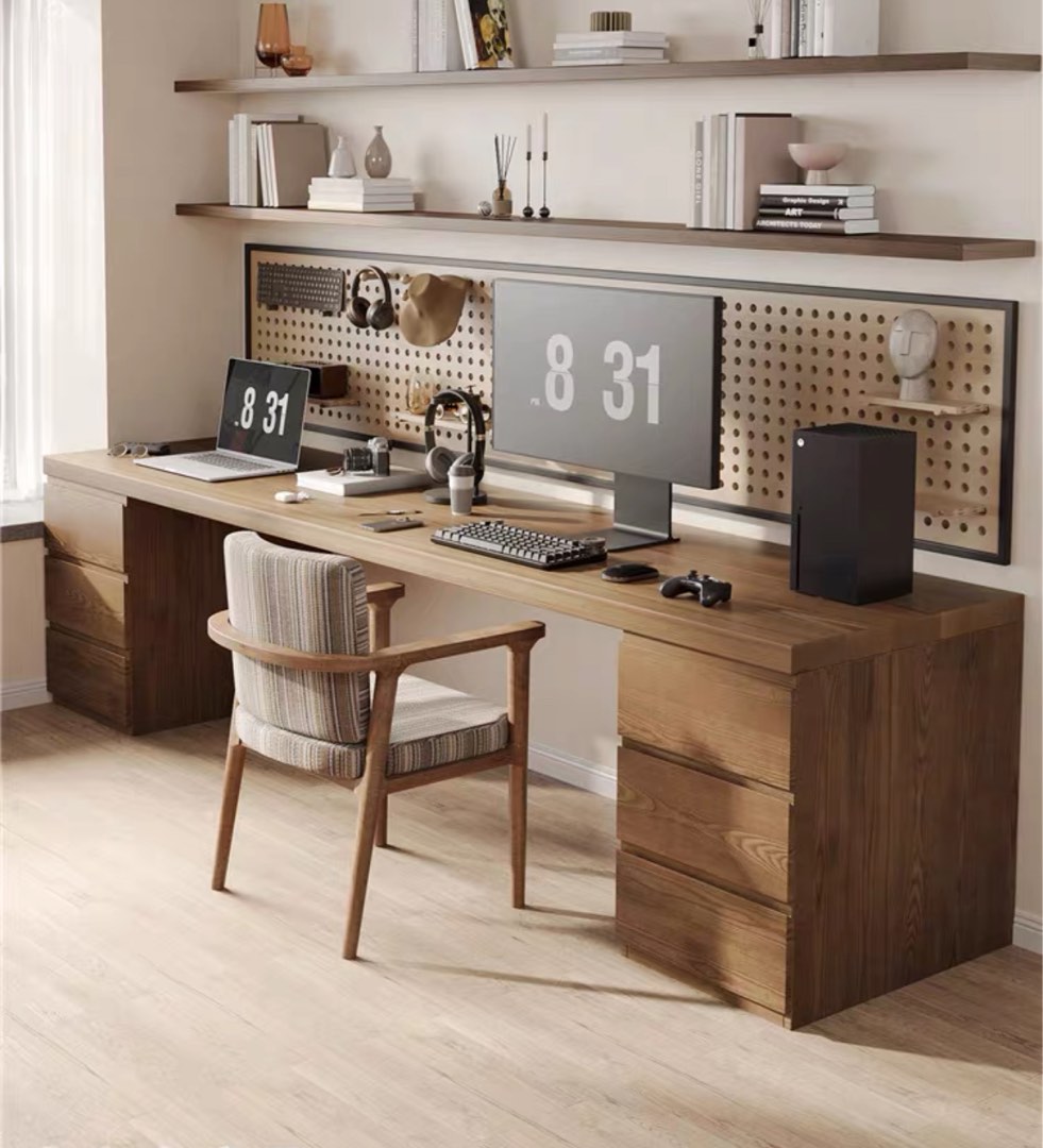 KEA Solid Wood Study Table With Double Drawers, Furniture & Home Living ...