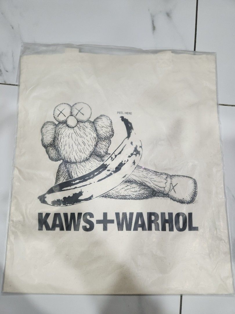 Limited edition kaws + warhol tote bag, Women's Fashion, Bags & Wallets ...