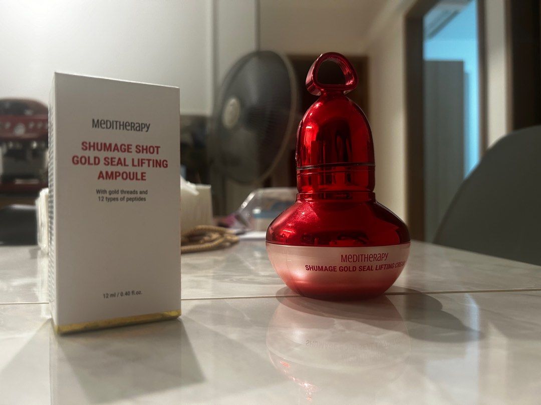 Meditherapy Shumage Gold seal lifting cream + device + ampoule, Beauty & Personal Care, Face ...