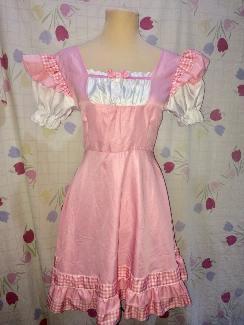 Milkmaid Pink Ribbon Dress, Women's Fashion, Dresses & Sets, Dresses on ...