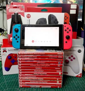 Nintendo Switch V2 Full set without box Neon, Video Gaming, Video Game ...