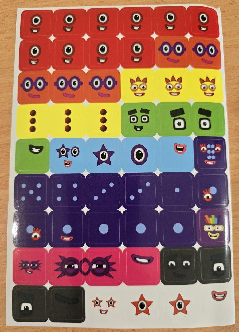 Number block stickers, Hobbies & Toys, Toys & Games on Carousell