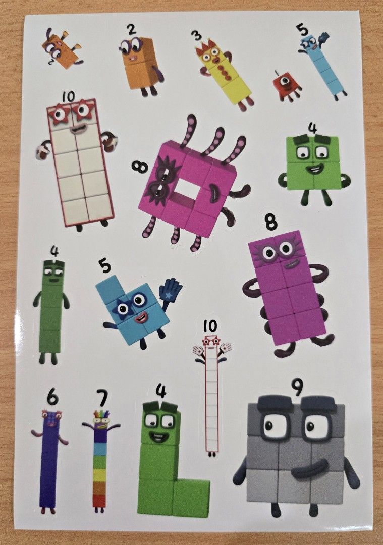 Number block stickers, Hobbies & Toys, Toys & Games on Carousell