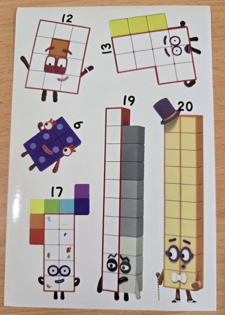 Number block stickers, Hobbies & Toys, Toys & Games on Carousell