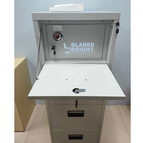 Office furniture Partition : VERTICAL w/ VAULT [ 4 Drawer Steel Cabinet ...