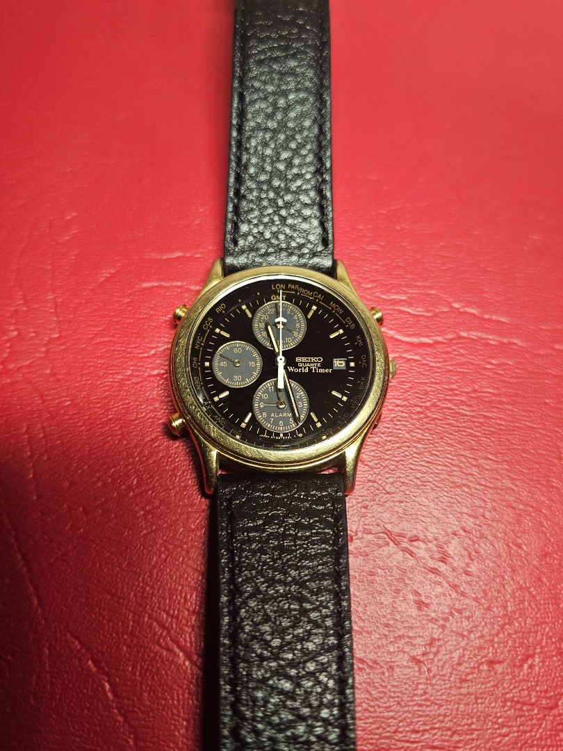 Rare 1988 Vintage Seiko GMT World Timer 5T52-6A39, Luxury, Watches on ...