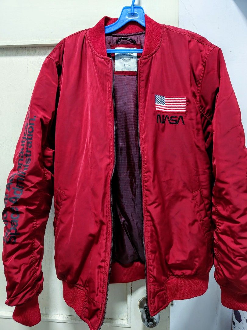 Red NASA Bomber Jacket, Men's Fashion, Coats, Jackets and Outerwear on ...