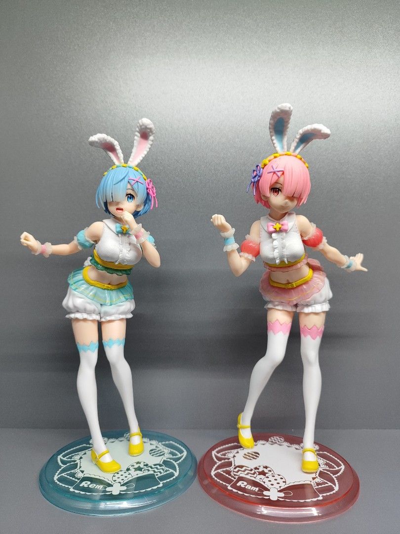 Re:Zero Rem & Ram Happy Easter Version Precious Taito SET, Hobbies ...