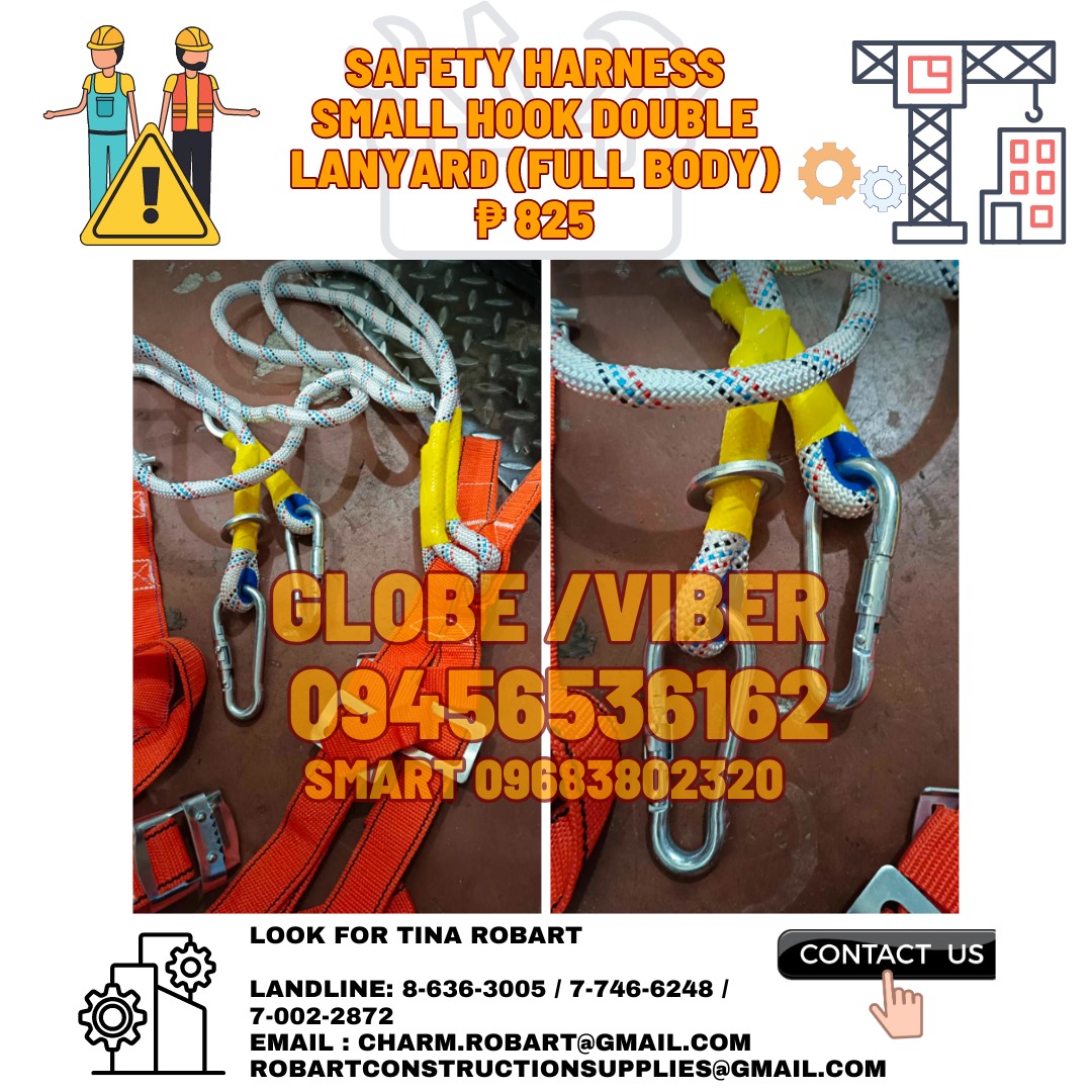 Safety harness small hook double lanyard (full body), Commercial ...