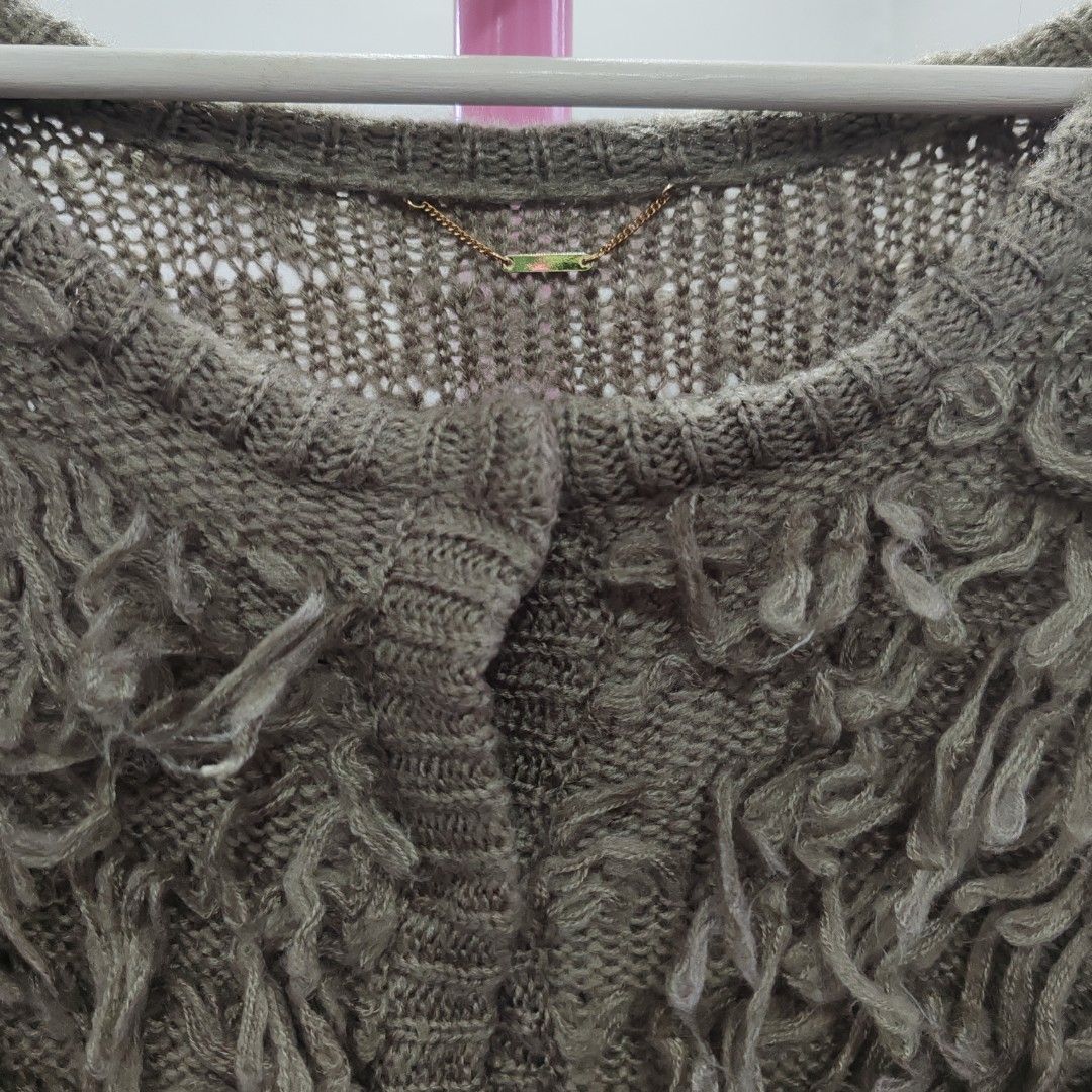 Shaggy Fringe Cardigan - price termasuk pos utk SM, Women's Fashion ...