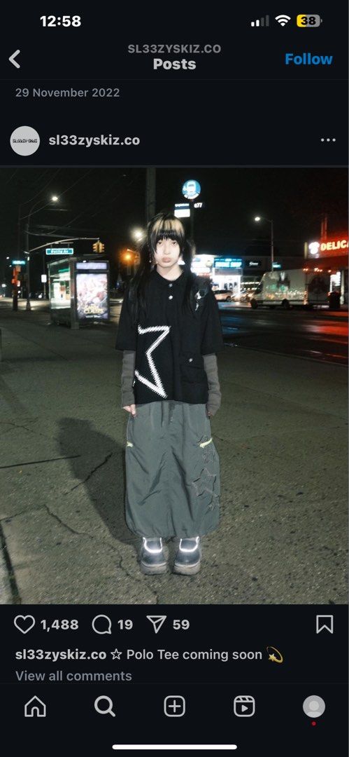 SL33ZYSKIZ olive charcoal cargo skirt denim y2k parachute pants ...