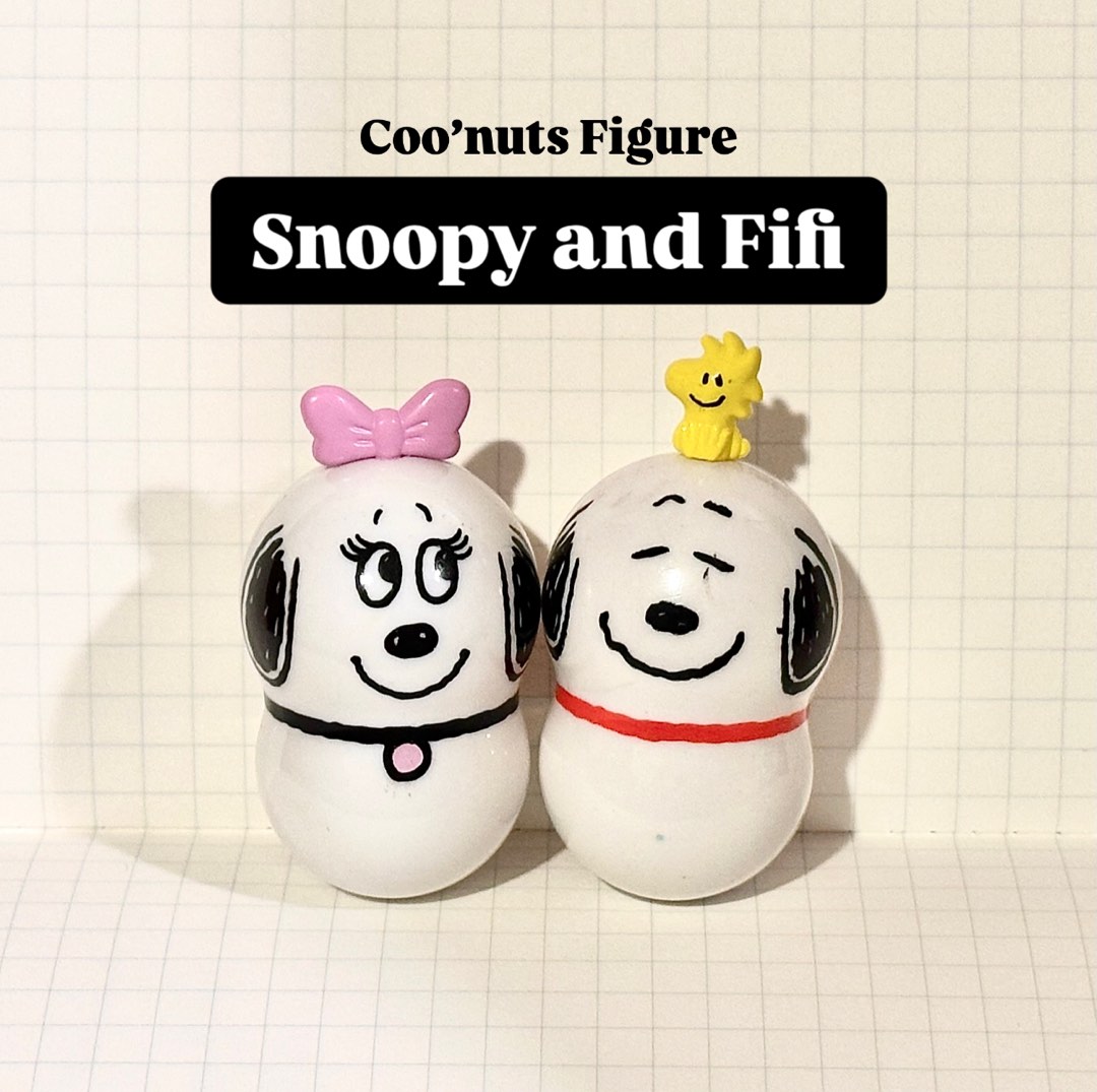 Snoopy and Fifi(his gf), Coo’nuts Figure, Coonuts Toy, Gift, Decoration ...