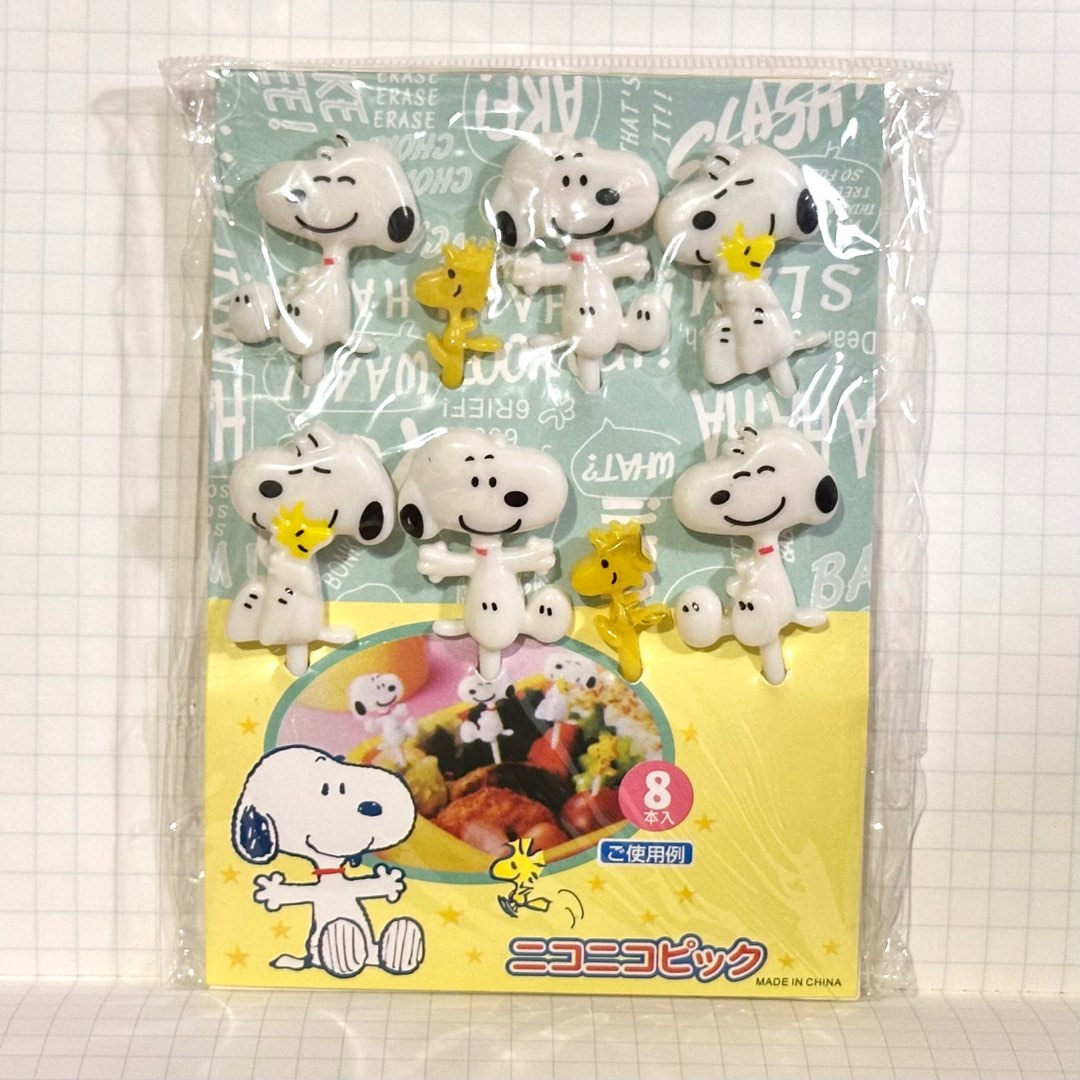 Snoopy Fruit Picks, Fruit Forks, Fruit Stick, Bento Deco, cute fork ...