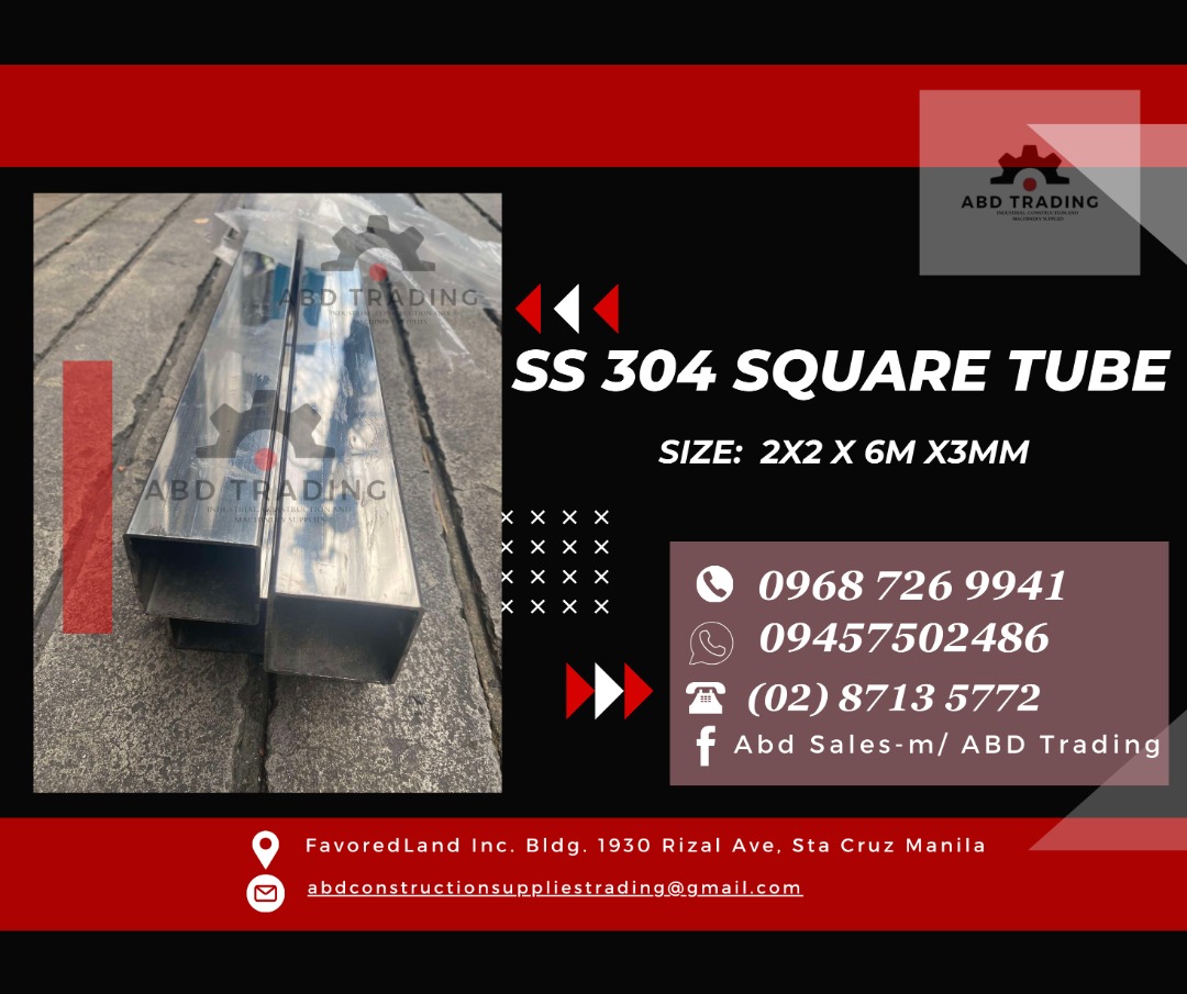 SS 304 SQUARE TUBE, Commercial & Industrial, Construction Tools ...