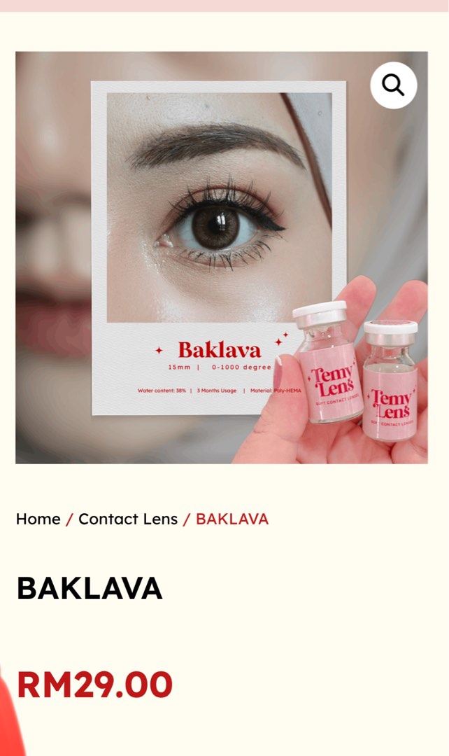 Temy Lens (Baklava), Beauty & Personal Care, Face, Makeup on Carousell