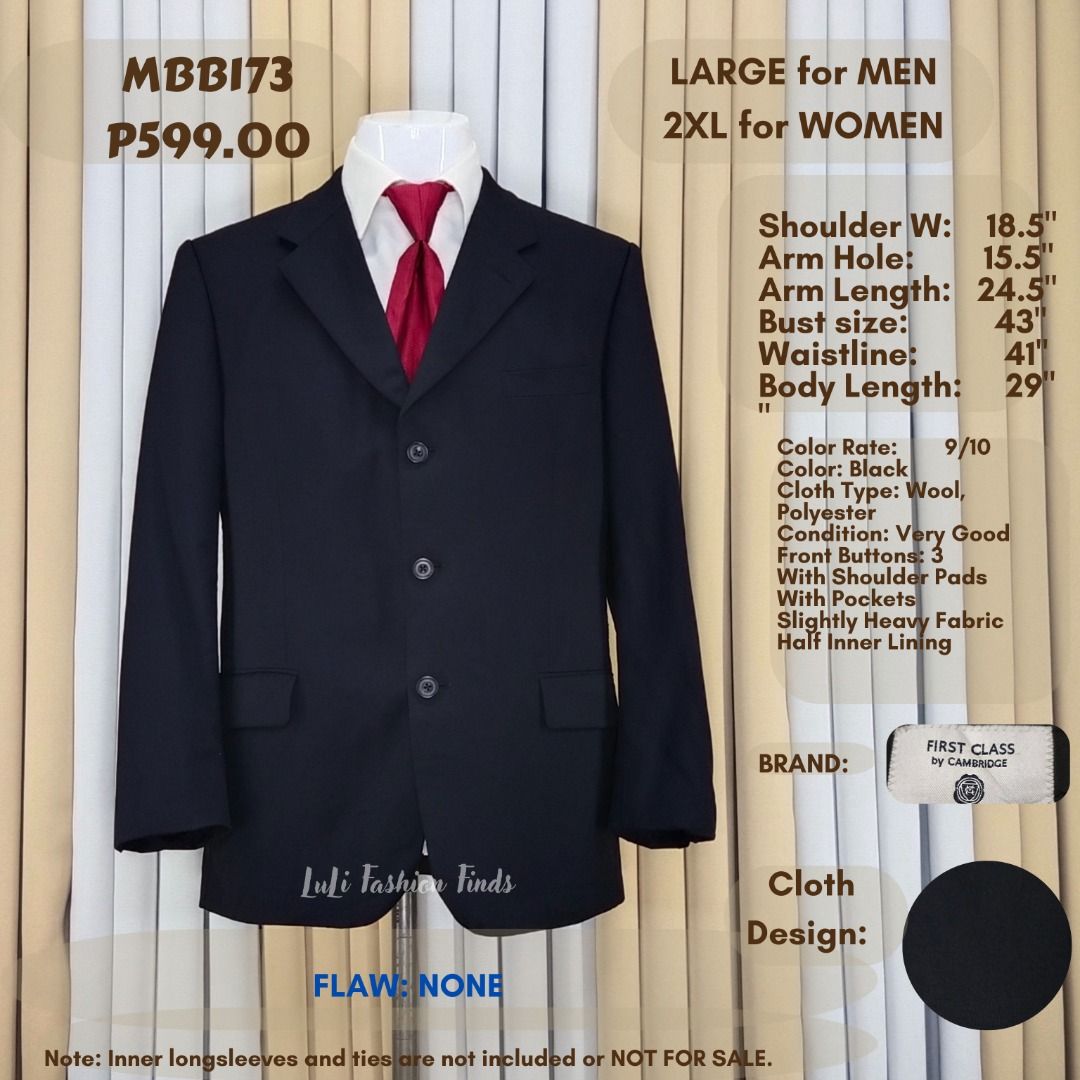 MBB173 Three Buttons Black Blazer Suit Coat for Men , Formal Attire ...