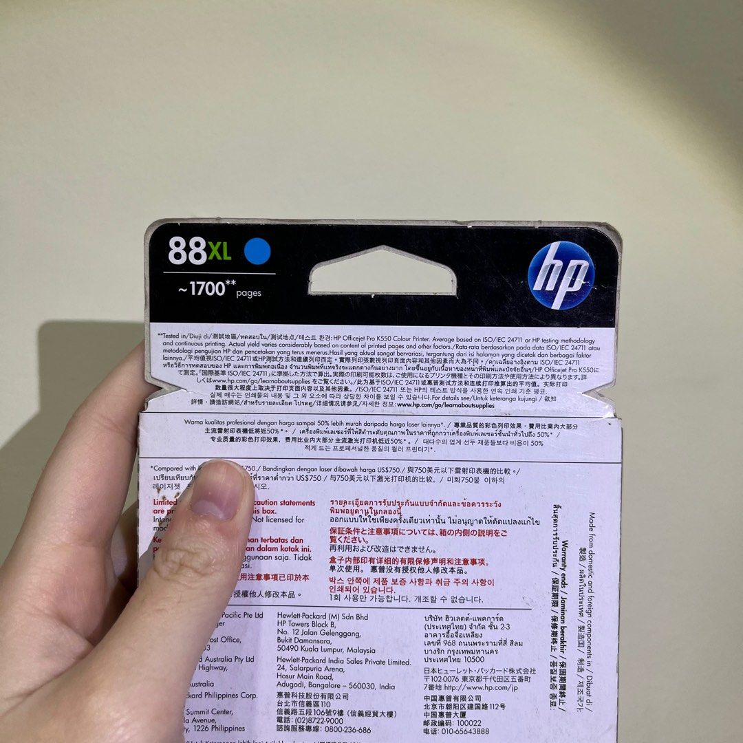Cartridge Tinta Printer HP 88 xl (1 pcs) For Printer HP Officejet Pro K550, K550dtn, K550dtwn ...