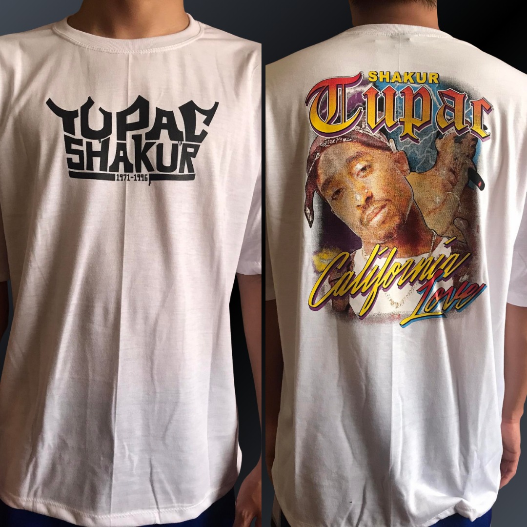 Tupac Design White T, Men's Fashion, Tops & Sets, Tshirts & Polo Shirts ...
