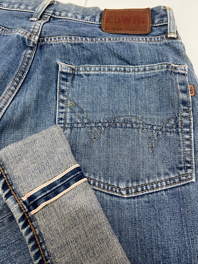 Vintage Edwin Orange Tap Orange Selvedge, Men's Fashion, Bottoms, Jeans ...