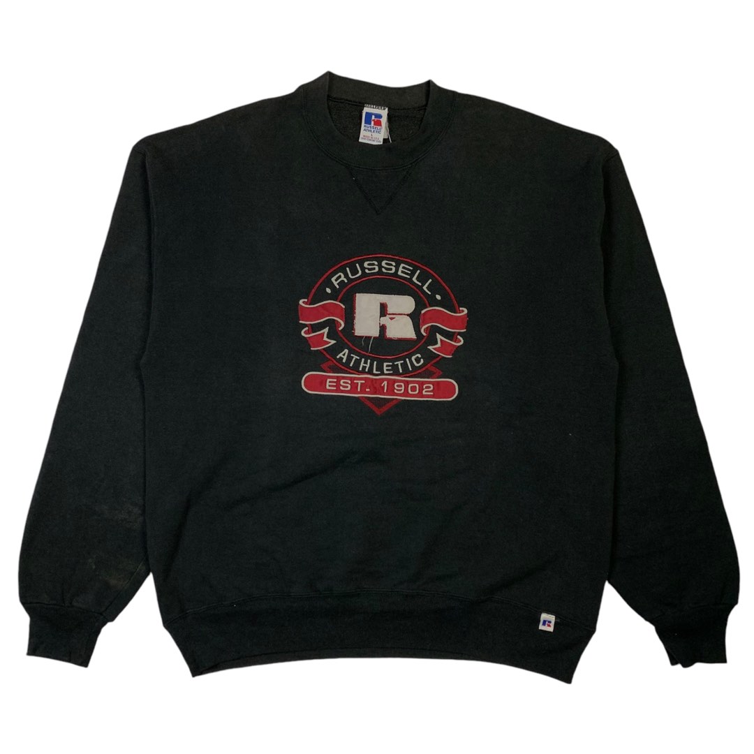 Vintage Russell Athletics Embrioded Logo Crewneck, Men's Fashion, Coats ...