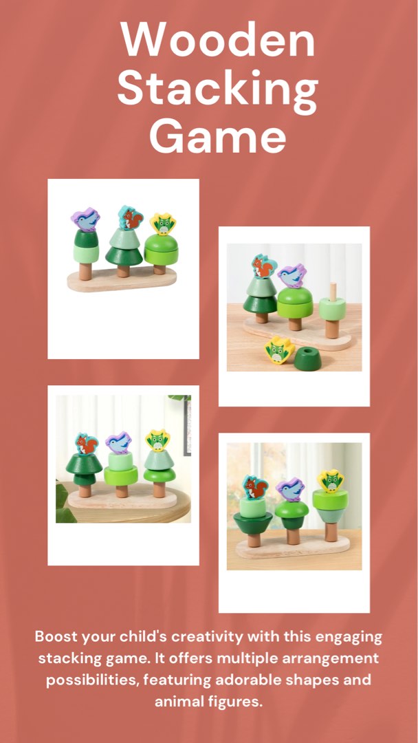 Wooden Stacking Game, Hobbies & Toys, Toys & Games on Carousell