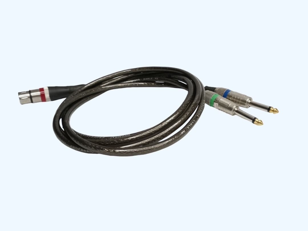 XLR FEMALE to DUAL PL55 6.35mm MALE TS MONO Y SPLITTER, BEST FOR ...