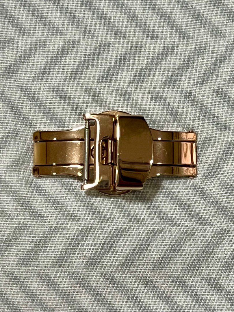 16mm Watch Strap Butterfly Clasp Rose Gold Stainless Steel, Men's ...