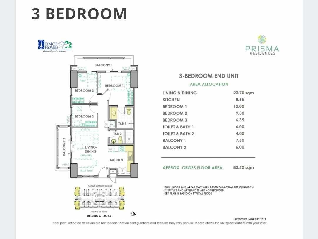 3BR Prisma Residences Astra Tower, Property, For Sale, Apartments ...