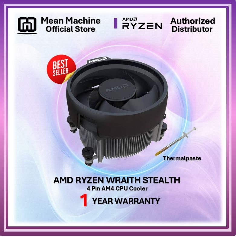 AMD Wraith Stealth Prism Stealth Ryzen 2800RPM AM4 95W TDP CPU Cooler ...