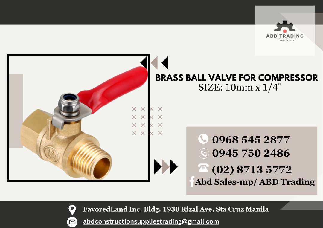 BRASS BALL VALVE FOR COMPRESSOR, Commercial & Industrial, Construction ...