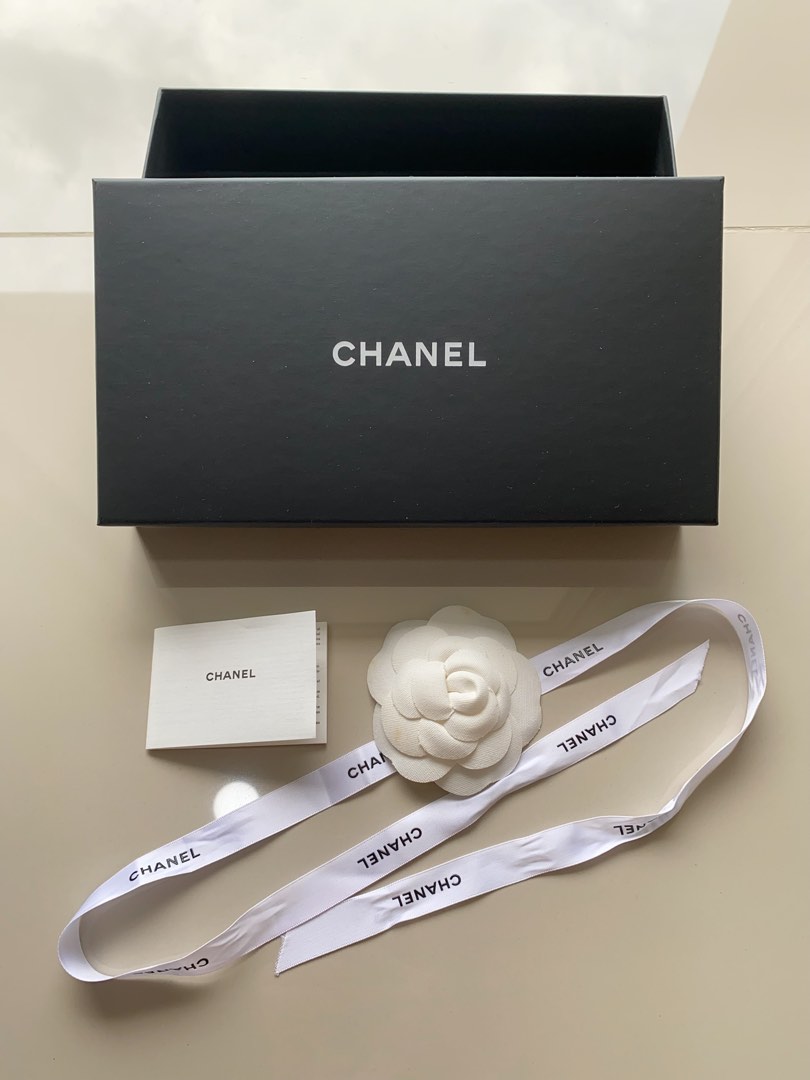 Chanel Box + Ribbon + Camelia + small paper, Luxury, Accessories on ...