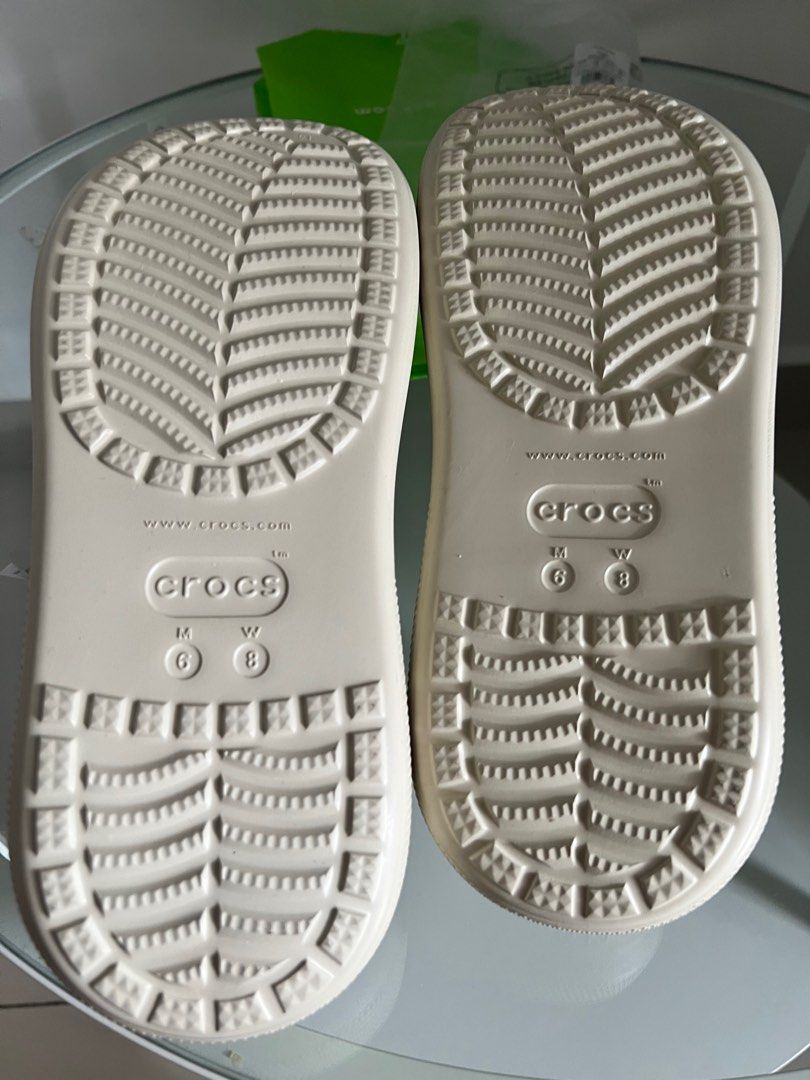 Crocs Crush Bone Color, Women's Fashion, Footwear, Flipflops and Slides ...