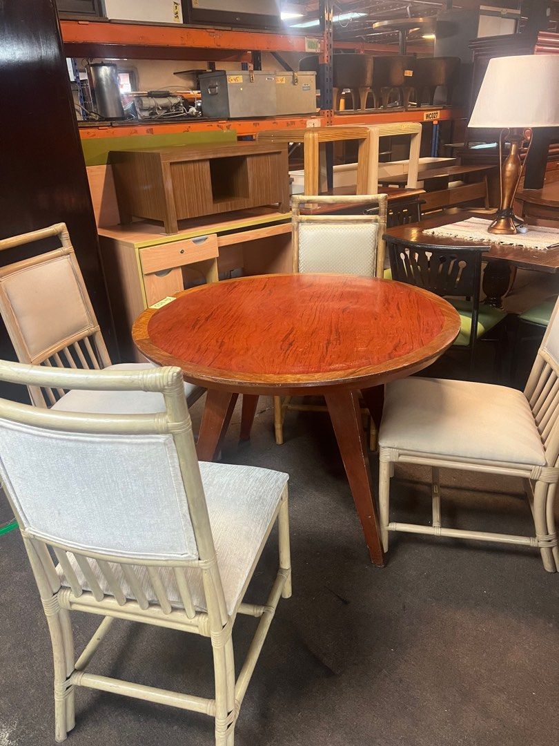 Dinner Table Round Teak Solid / Meja makan Bulat , Furniture & Home ...