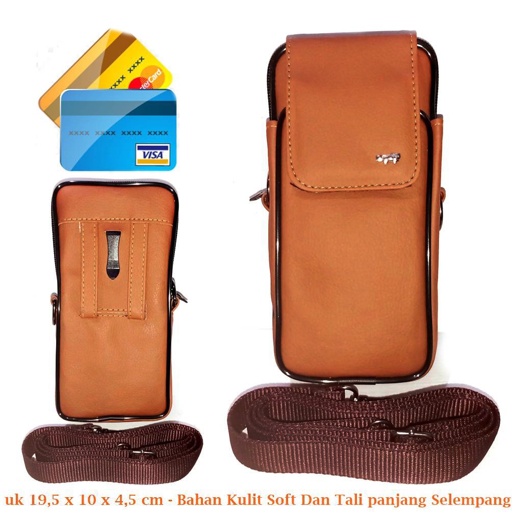 Dompet Selempang Hp Pinggang Pria Kombinasi Kulit Jumbo Kulit, Fesyen ...