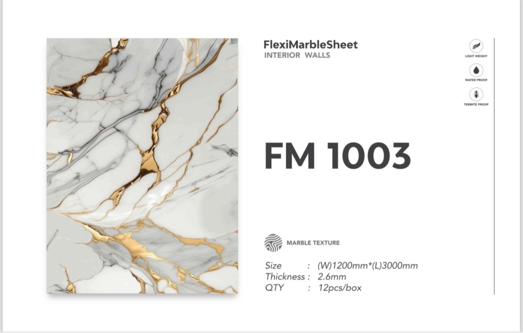 Flexi Marble Sheet (gold line) 013-2806666, Furniture & Home Living ...