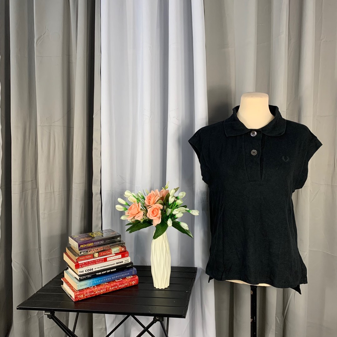 Fred Perry - Margaret Howell Polo Shirt Navy, Women's Fashion, Tops ...