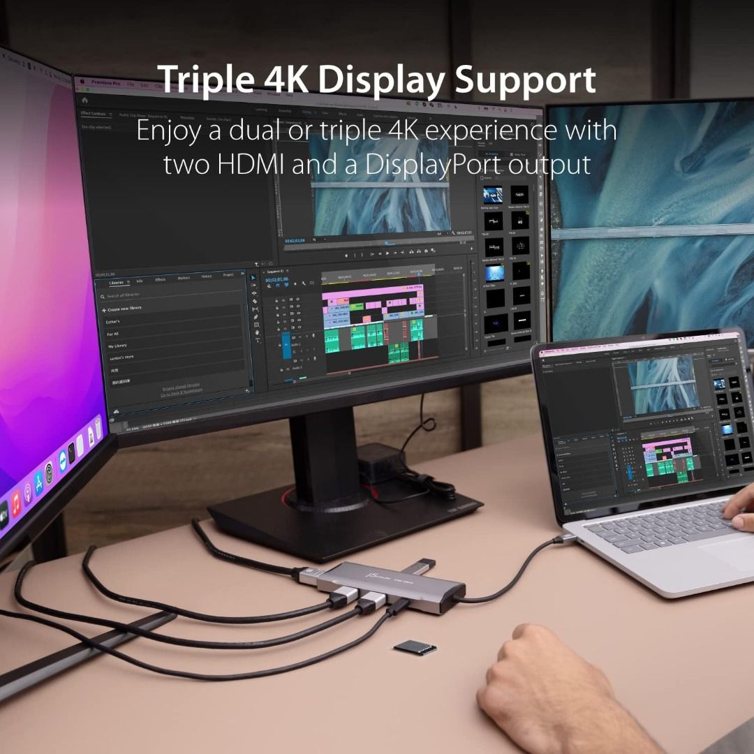【FREE DELIVERY】J5CREATE JCD543P USB-C™ TRIPLE DISPLAY DOCKING STATION ...