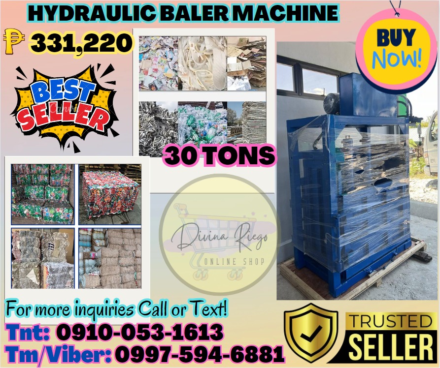 Garbage Press Hydraulic Baler Machine 30 Tons Pressure, Commercial ...