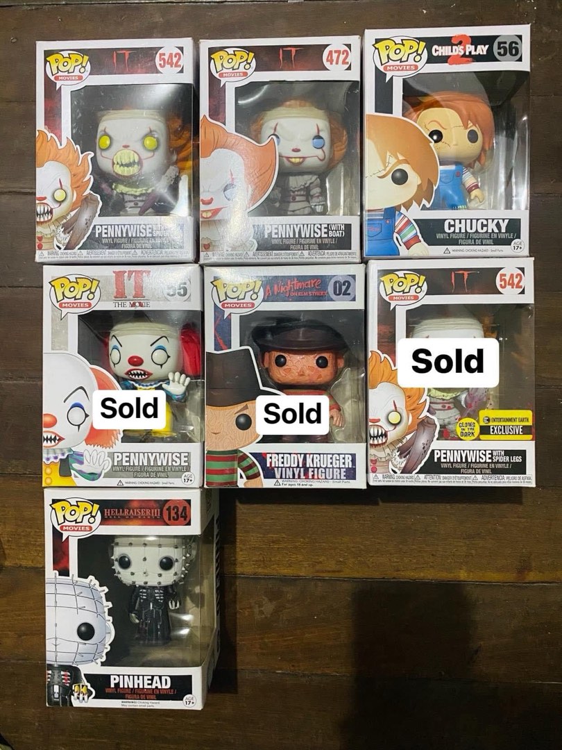 Horror Funko pop toys / PennyWise / Chucky / Pinhead, Hobbies & Toys ...