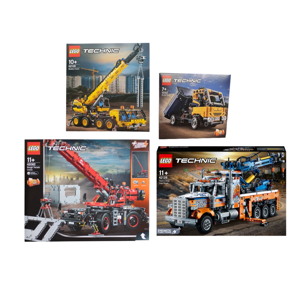 LEGO 42082 Technic Rough Terrain Crane, Dump Truck 42147, 42128 Heavy ...
