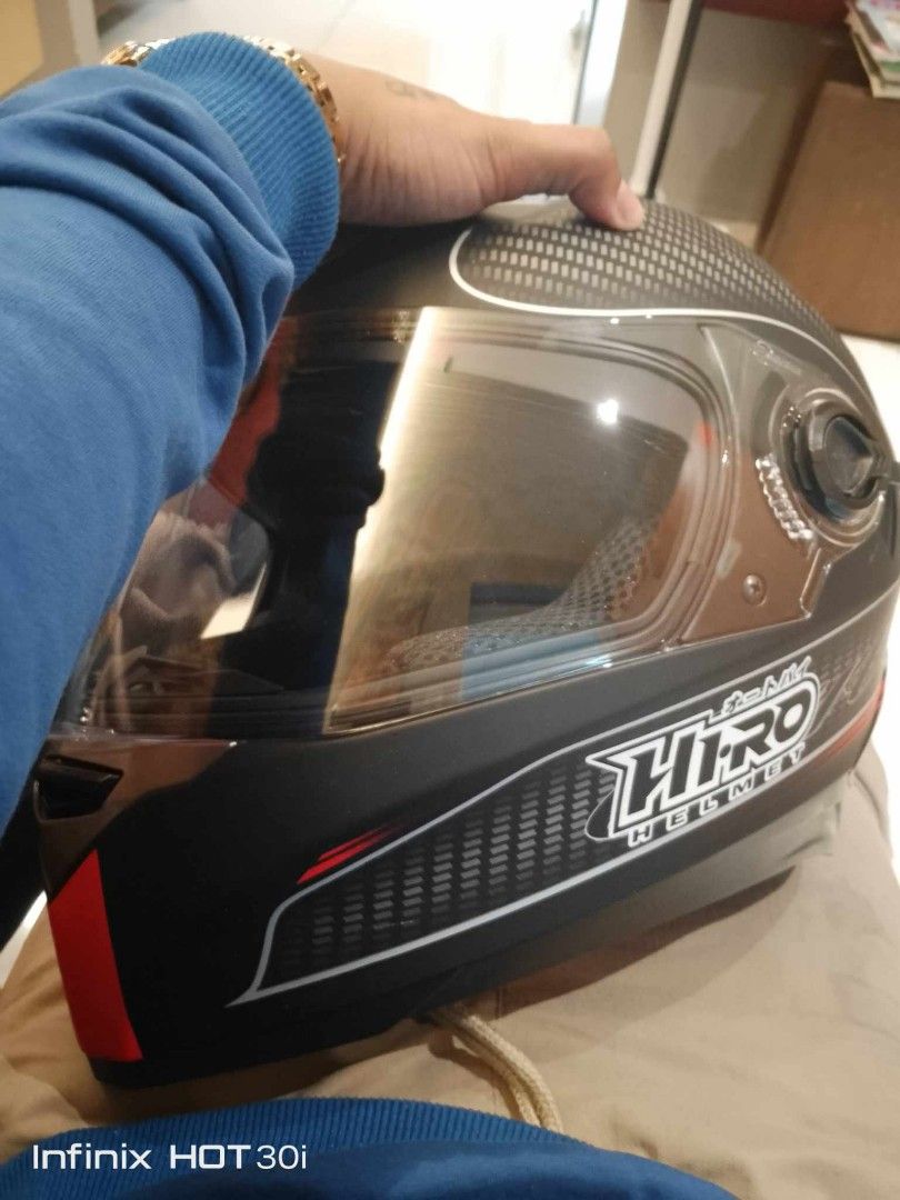 Origibal HIRO helmet fullface and half face, Motorbikes, Motorbike ...