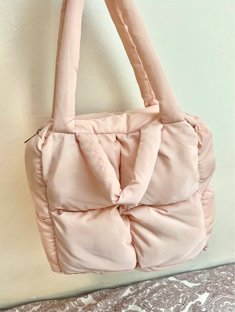 Terrific Pink Puffer Tote Bag Images