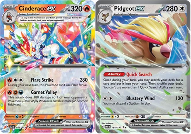 Pokemon TCG Cinderace ex Pidgeot ex Deck with Neo Upper Energy ACESPEC ...